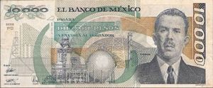 Banknote: 10,000 Pesos (Mexico) (1985-1991 Issue) Wor:P-90c.4