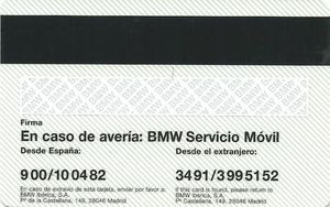 Functional Card: BMW Service Card (Car Assistance and Auto Clubs, Spain ...