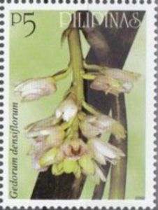 Stamp: Geodorum densiflorum (orchid genus misspelt on stamp ...