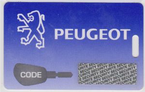 Functional Card: Peugeot - Code (Car Assistance and Auto Clubs, France ...