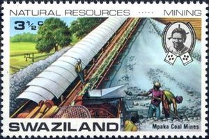 Stamp: Mpaka coal mines (Eswatini (Swaziland)(Development of natural ...