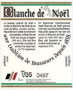 Drink Label: Blanche de Noël 75cl (Brasserie Du Bocq, BelgiumCol:BE ...