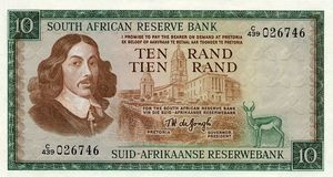 Banknote: 10 Rand (South Africa(1966-1976 ND Issue) Wor:P-113c 💴