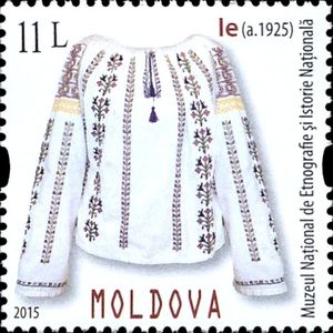 Stamp: Traditional "Ie" Blouse (1925) (Moldova(Traditional "Ie" Blouse ...
