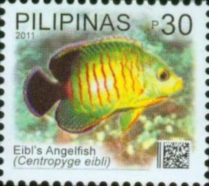 Stamp: Eibl's Dwarf Angel (Centropyge eibli) (Philippines(Marine ...