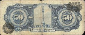 Banknote: 50 Pesos (Mexico) (1940-1953 Issue) Wor:P-41b