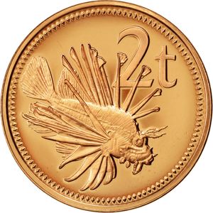 Coin: 2 Toea (Ornate Butterfly Cod) (Papua New Guinea(1975~Today ...