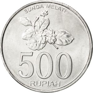 500 Rupiah (Jasmine) : US$ 2,22 dari segrusf : Koin untuk dijual : Colnect