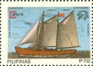 Stamp: Sailing ship Three-master (Philippines(Int'l. Stamp Exhibition ...