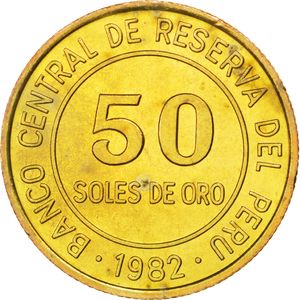 Coin: 50 Soles (Peru(1966~1985 - Republic Circulation (New design)) Col ...