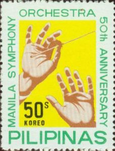Stamp: Conductor's hands (Philippines(50th anniversary of the Manila ...
