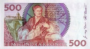 Banknote: 500 Kronor (Sweden) (1985-2000 Regular Issue) Wor:P-59b.3