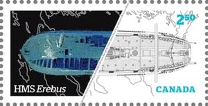 Stamp: Wreckage & Diagram of HMS Erebus (Canada(The Franklin Expedition ...
