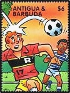Stamp: Archie Heading Football (Antigua and Barbuda(Summer Olympic ...
