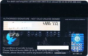 Bank Card: NatWest (National Westminster Bank, United Kingdom of Great ...