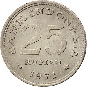 Coin: 25 Rupiah (Indonesia(1970~1978 - Second series) Col:ID-000030,WCC ...