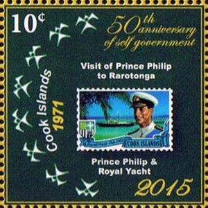 Stamp: Visit of Prince Philip to Rarotonga (Cook Islands(50th ...