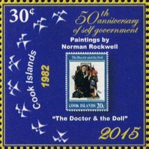 Stamp: Painting by Norman Rockwell (Cook Islands(50th Anniversary of ...
