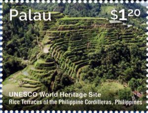 Stamp: Rice terraces of the Philippine Cordilleras (Palau(UNESCO World ...