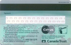 Bank Card: Canada Trust - Access Card (TD Canada Trust / The Toronto ...