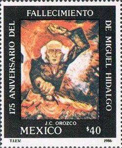 Stamp: Don Miguel Hidalgo y Costilla, 175th death Anniv. (MexicoMi:MX ...