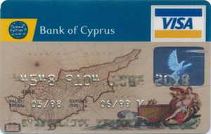 Bank Card: Visa Classic "Map of Cyprus" (Bank Of Cyprus, Cyprus) Col:CY ...