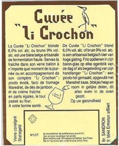 Drink Label: Cuvée Li Crochon Bruin (Brasserie Du Bocq, BelgiumCol:BE ...