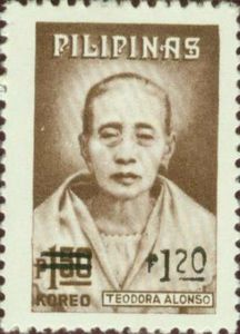 Stamp: 1974 Teodora Alonso surcharged (Philippines(Surcharges (1981 ...