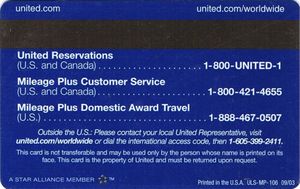 Functional Card: Mileage Plus (Airlines, United States of America ...