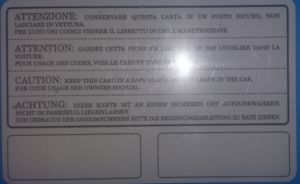 Functional Card: Iveco Code (Car Assistance and Auto Clubs, Italy(Iveco ...