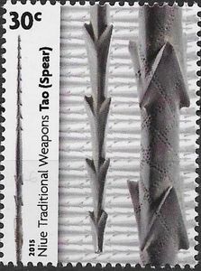 Stamp: Tao (Spear) (Niue(Niue Traditional Weapons) Mi:NU 1244,Sn:NU 924 ...