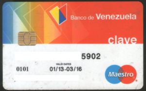 Bank Card: Banco de Venezuela - Clave (Banco De Venezuela, VenezuelaCol ...