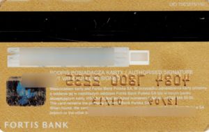 Bank Card: Fortis Bank (Fortis Bank, PolandCol:PL-VI-0142.01