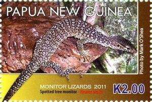 Stamp: Spotted Tree Monitor (Varanus similis) (Papua New Guinea(Monitor ...