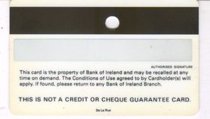 Bank Card: Pass Bank of Ireland (Bank of Ireland, IrelandCol:IE-GM-0012