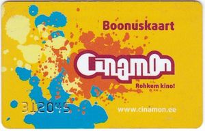 Functional Card: Cinamon Bomuskaart (Cinema, Estonia(Cinamon) Col:EE ...