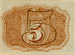 Billete de Banco: 5 Cents (Estados Unidos de América(1863 Fractional ...