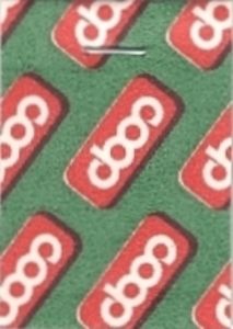 Tea Label: coop green label, red logo (coop, ItalyCol:TL-IT-0042 🏷️