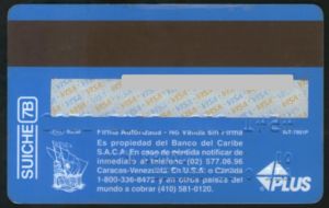 Bank Card: BANCO DEL CARIBE (Banco Del Caribe, VenezuelaCol:VE-VI-0014