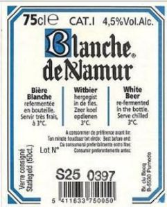 Drink Label: Blanche de Namur (Brasserie Du Bocq, BelgiumCol:BE-BEER-003488