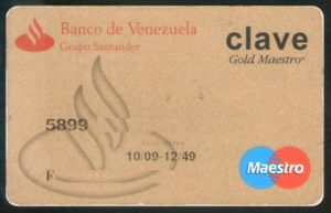 Bank Card: Banco de Venezuela - Grupo Santander - Clave Gold Maestro ...