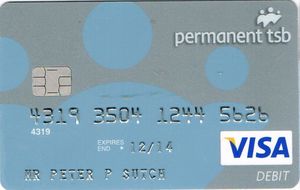 Bank Card: Visa Permanent (Permanent tsb, IrelandCol:IE-VI-0009