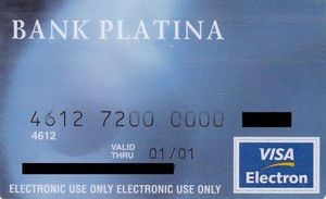 Bank Card: Blue card (Platina Bank, RussiaCol:RU-VE-0022.01