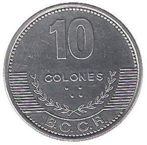 Coin: 10 Colones (Large Size) (Costa Rica(1950~Today - Banco Central de ...