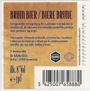 Etiqueta de bebida: Trappist Achel Bruin (Trappistenabdij De Achelse ...