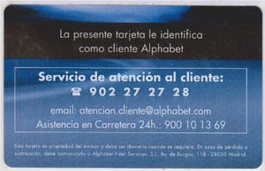 Tarjeta Funcional: Alphacard (Car Assistance and Auto Clubs, España ...