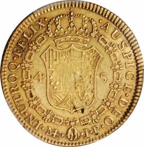 Coin: 4 Escudos (Peru(1808~1824 - Colonia Española Fernando VII) WCC:km128