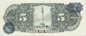 Banknote: 5 Pesos (Mexico) (1937-1950 Issue) Wor:P-34c.4