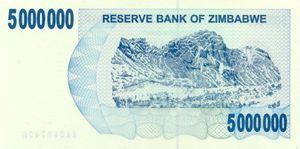 Banknote: 5,000,000 Dollars (Zimbabwe(2006-2008 Emergency Bearer Checks ...