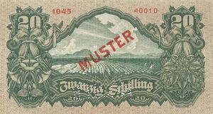 Banknote: 20 Schilling (Austria) (1927-1930 Issue) Wor:P-95s